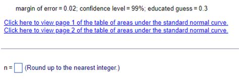 Solved For The Specified Margin Of Error Confidence Chegg