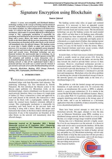 Pdf Signature Encryption Using Blockchain