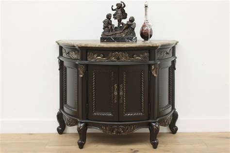 Classical Design Vintage Faux Marble Top Hall Console Swc