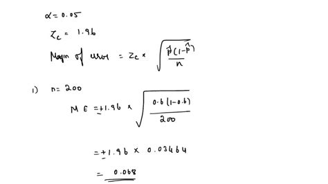 solved 1 calculate the 95 margin of error in estimating a binomial