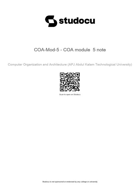 Coa Mod 5 Coa Module 5 Note Pdf