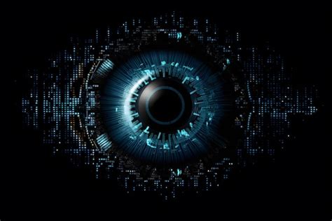 Premium Ai Image Abstract Tech Eye Concept Surrounded By Binary Code