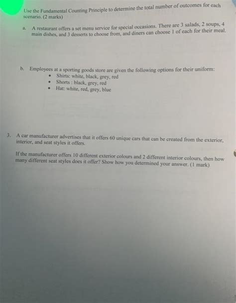 Solved Use The Fundamental Counting Principle To Determine Chegg
