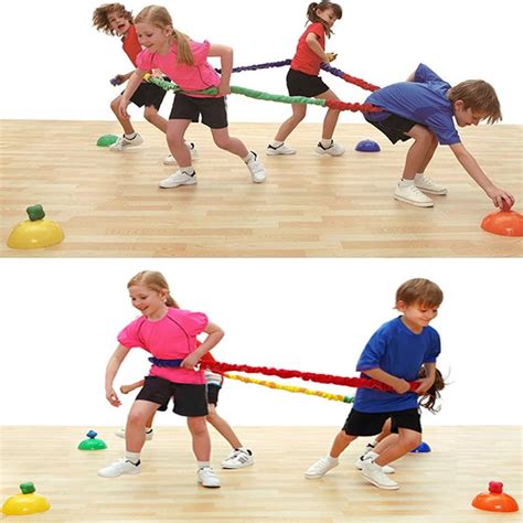 Elastic Rainbow Rope Stretchy Band Running Pull Circle Outdoor Team Sports Kindergarten Physical