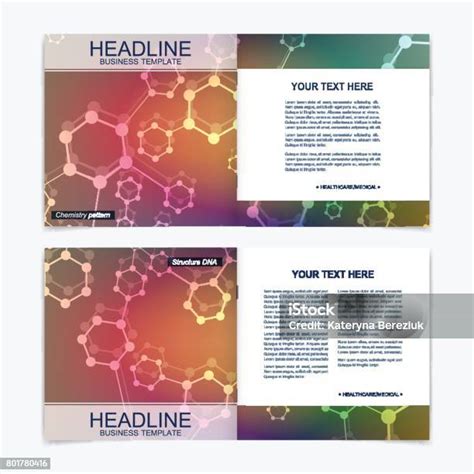 광장 안내 책자에 대 한 서식 파일이입니다 책자 커버 프레젠테이션입니다 비즈니스 과학 기술 설계도 서 레이아웃입니다 과학적인 분자 배경 0명에 대한 스톡 벡터 아트 및 기타