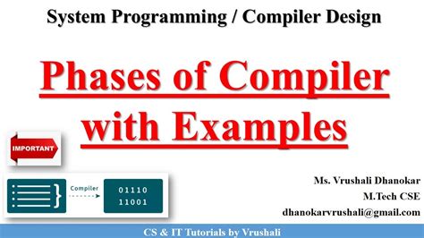 Sp 19 Phases Of Compiler With Examples Compiler Design Youtube