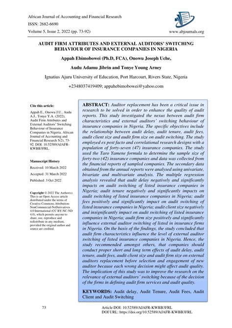 Download Pdf Audit Firm Attributes And External Auditors Switching