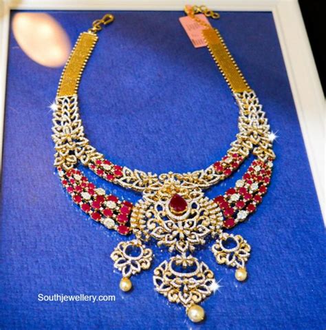 Diamond And Ruby Step Haram Indian Jewellery Designs