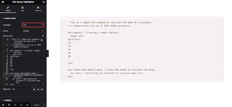 Syntax Highlighter Settings Overview The Plus Addons For Elementor