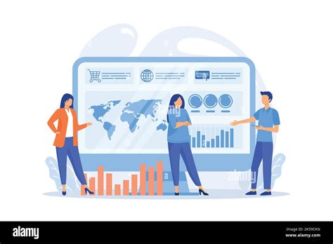 Tiny Business People Build Dashboard And Analyze Statistics Dashboard