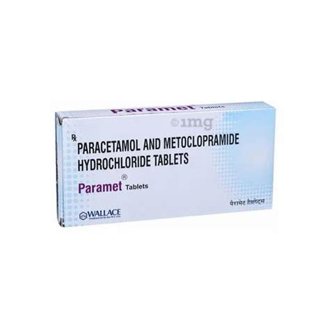 Paramet Tablet Metoclopramide 5mg Paracetamol 500mg At ₹ 200 Box Mefenamic Paracetamol