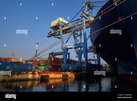 Container Ship In Port At Container Terminal Ships Of Container Ships
