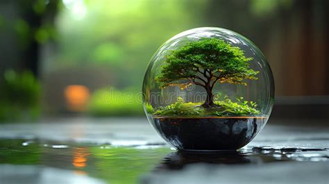 Glass Globe Tree Nature Garden Reflection Sustainability Eco