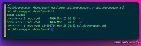 sử dụng mysql command để export and import database Đỗ trung quân