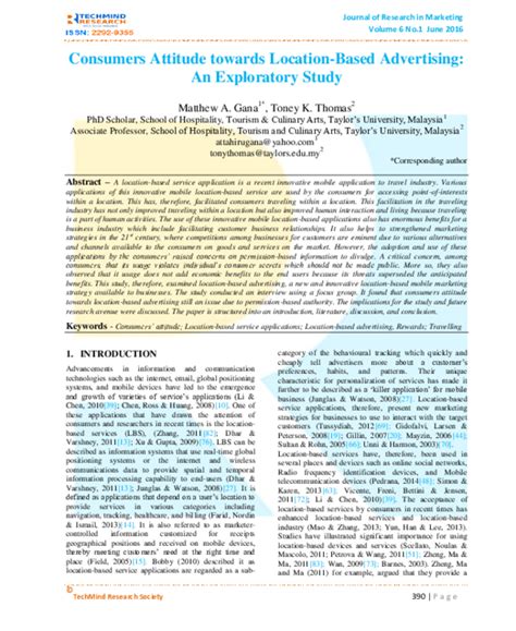 Pdf Consumers Attitude Towards Location Based Advertising An