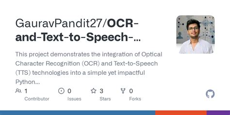 Github Gauravpandit27ocr And Text To Speech Application This Project Demonstrates The