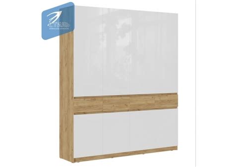 «Шкаф 4 створчатый Бостон ШК 004 МДФ дуб крафт золотой белый глянец купить в интернет магазине