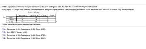 Solved Find The Specified Conditional Or Marginal