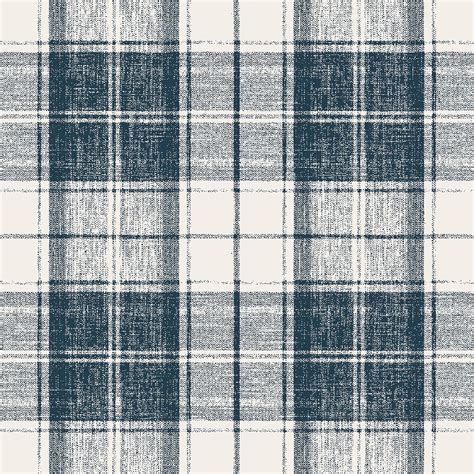Livelynine Blue Plaid Wallpaper Peel And Stick Prepasted Vintage Dark
