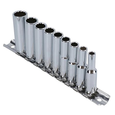 Af Deep Sockets 14 Drive Imperial Bi Hex Double Deep 9pc Set