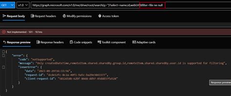 One Drive Search Filter Is Not Working For File And Folder Property · Issue 1733 · Onedrive
