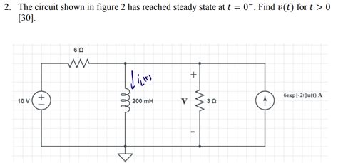 Solved 2 The Circuit Shown In Figure 2 Has Reached Steady