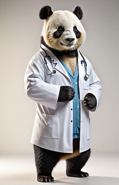 Premium Photo Anthropomorphic Panda Character Isolated On Background