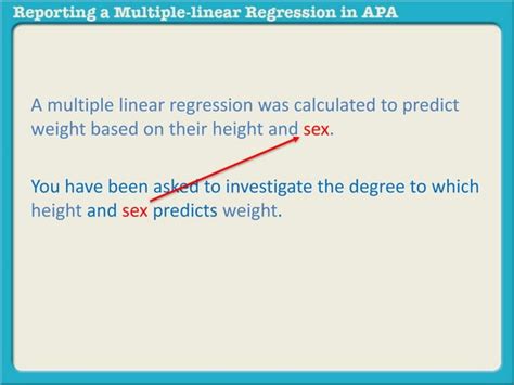 Reporting A Multiple Linear Regression In Apa Pptx