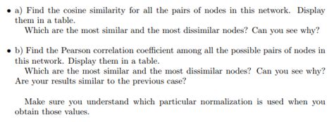 Solved A Find The Cosine Similarity For All The Pairs