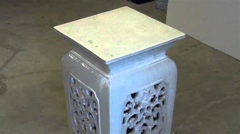 White Ceramic Double Dragon Square Garden Stool S2090m Youtube