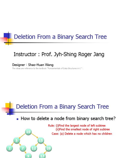 Deletion From A Binary Search Tree Pdf Areas Of Computer Science