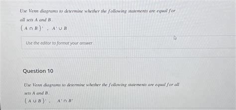 Solved Use Venn Diagrams To Determine Whether The Following