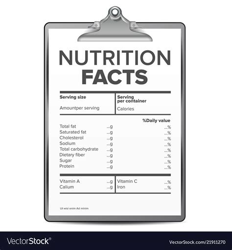 Blank Nutrition Label Template