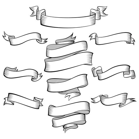 Premium Vector Ribbon Shape Illustrator Vector Design Set