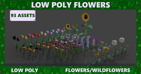 Low Poly Flowers 3d 꽃 Unity Asset Store