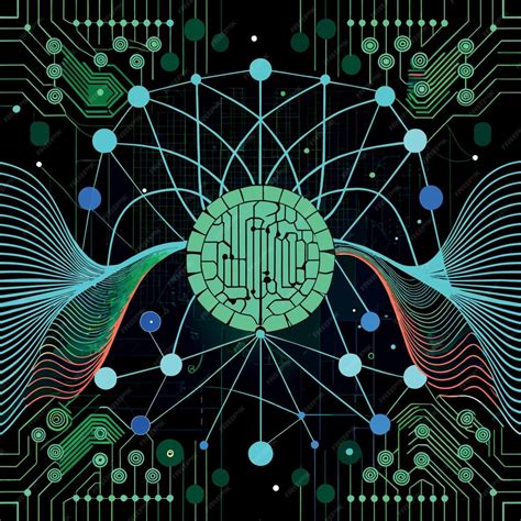 Premium Vector Vector Abstract Technology Background Wavy Neural Network Lines And Binary Code