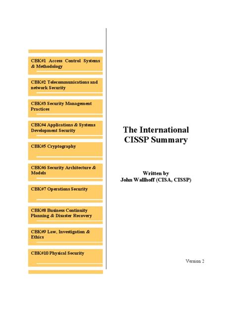 The International Cissp Summary Pdf Firewall Computing Computer
