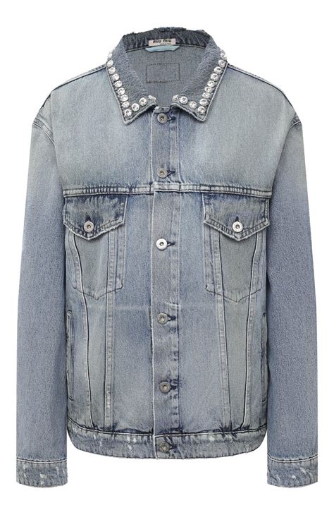 Женская синяя джинсовая куртка Miu Miu купить в интернет магазине ЦУМ арт Gwb060 1s90 F0013