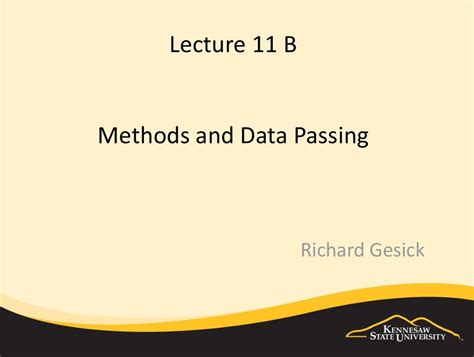 Lecture 11 B Methods And Data Passing Ppt Download