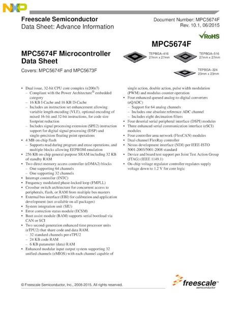 Pdf Freescale Semiconductor Data Sheet Advance Information