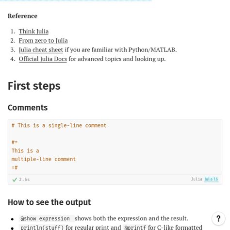 Julia Tutorial Nextjournal