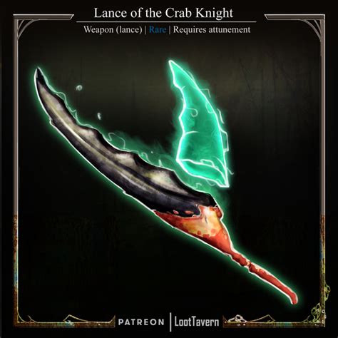 Weapon Lance Of The Crab Knight Loottavern Dnd Dragons Dungeons