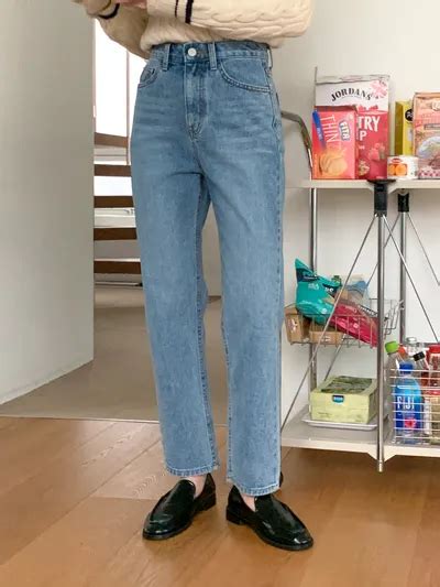 커믈리진 하이 연청 중청 진청 흑청 여자 일자 슬림테이퍼드 여자 청바지