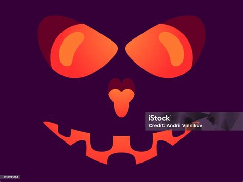 빛나는 눈을 가진 할로윈 무서운 얼굴 호박에 새겨진 사악한 무서운 눈 할로윈 잭 오 랜턴 인사말 카드 배너 및 휴일 초대장을위한 디자인 벡터 일러스트 레이 션 10월에 대한