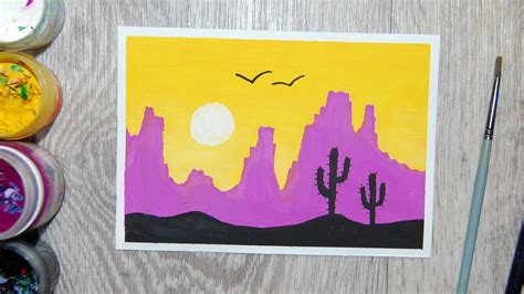 Как нарисовать горы гуашью Правополушарное рисование Youtube