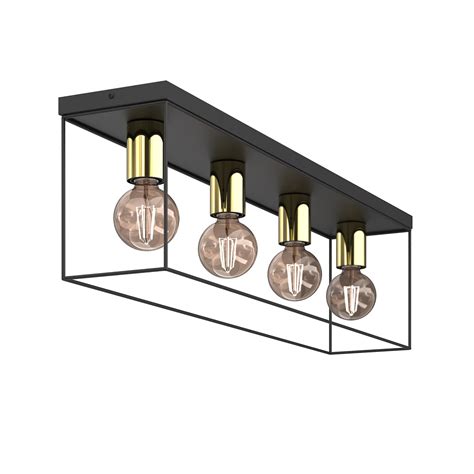 Anna Ceiling Light Metal 4 Bulb Rectangular Lightsie
