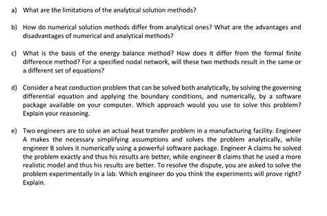 Solved A What Are The Limitations Of The Analytical