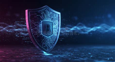Cyber Security Shield Guarding Digital Data With Keyhole Lock Design