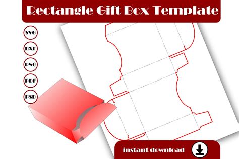 Rectangle Gift Box Template Gift Box Creative Fabrica