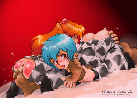 Souryuu Asuka Langley And Ayanami Rei Neon Genesis Evangelion Drawn